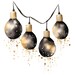 10 New Year's Black and Gold String Bulb Lights Watercolor Clipart ...