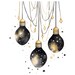 10 New Year's Black and Gold String Bulb Lights Watercolor Clipart ...