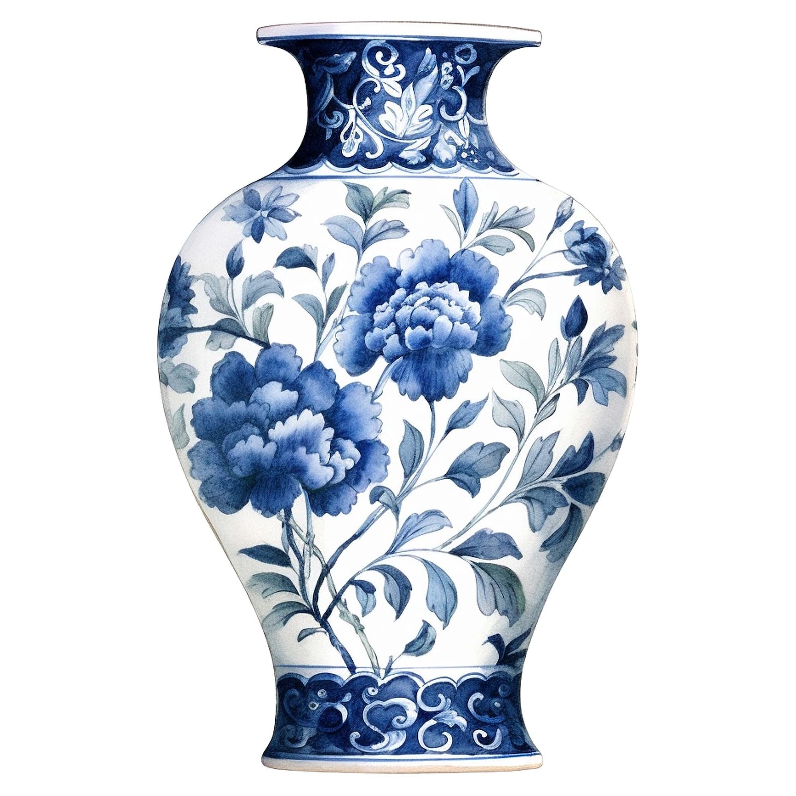 10 Chinoiserie Vase Clipart Watercolor Graphics Digital Download PNG ...