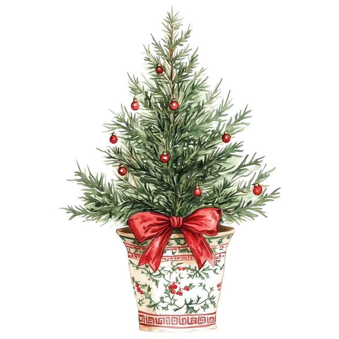 16 Watercolor Christmas Toile Clipart Graphics - Printable PNG Files ...