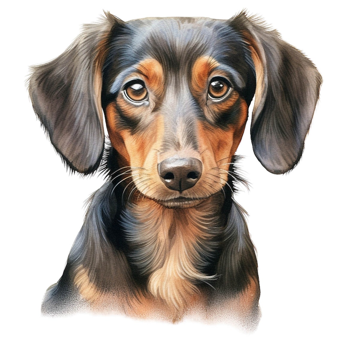 10 Cute Dog Portraits Clipart Watercolor Graphics Digital Download Dogs ...
