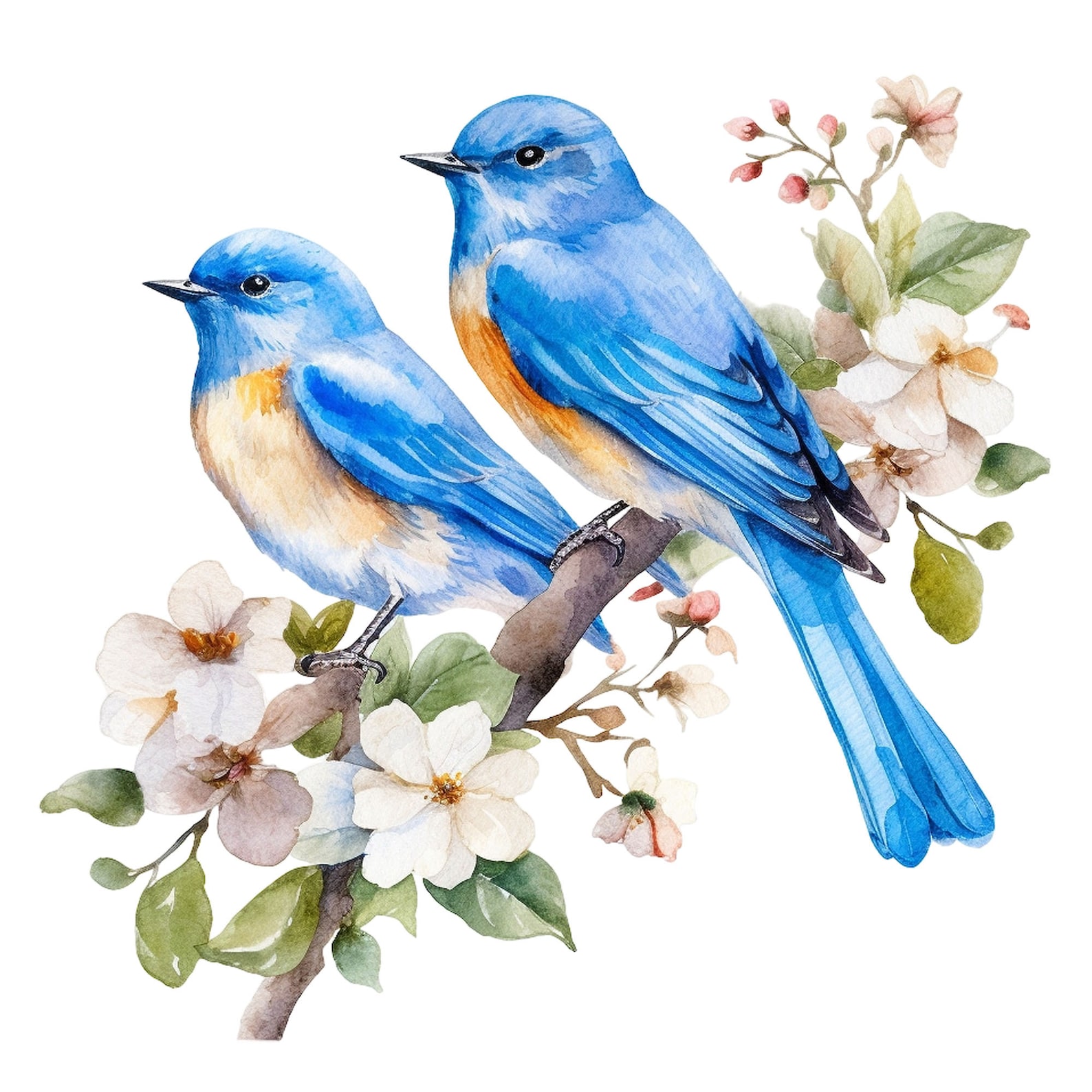 10 Watercolor Cute Bluebird Clipart Bird Graphics Digital Download PNG ...