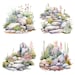 10 Watercolor Rock Garden Clipart Graphics Bundle - Printable PNG Files ...