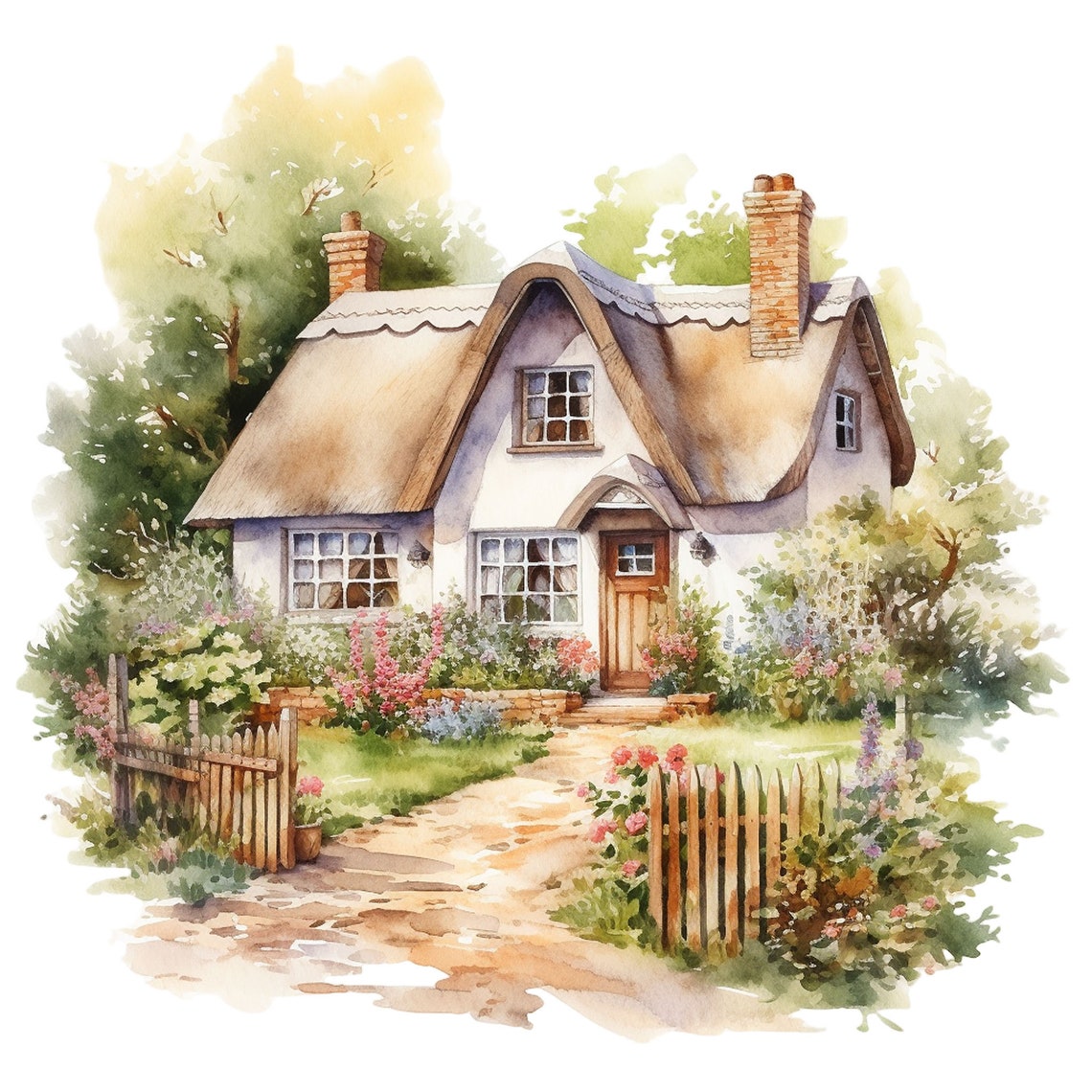 10 Cute Cottagecore Clipart Watercolor Graphics - Printable PNG Files ...