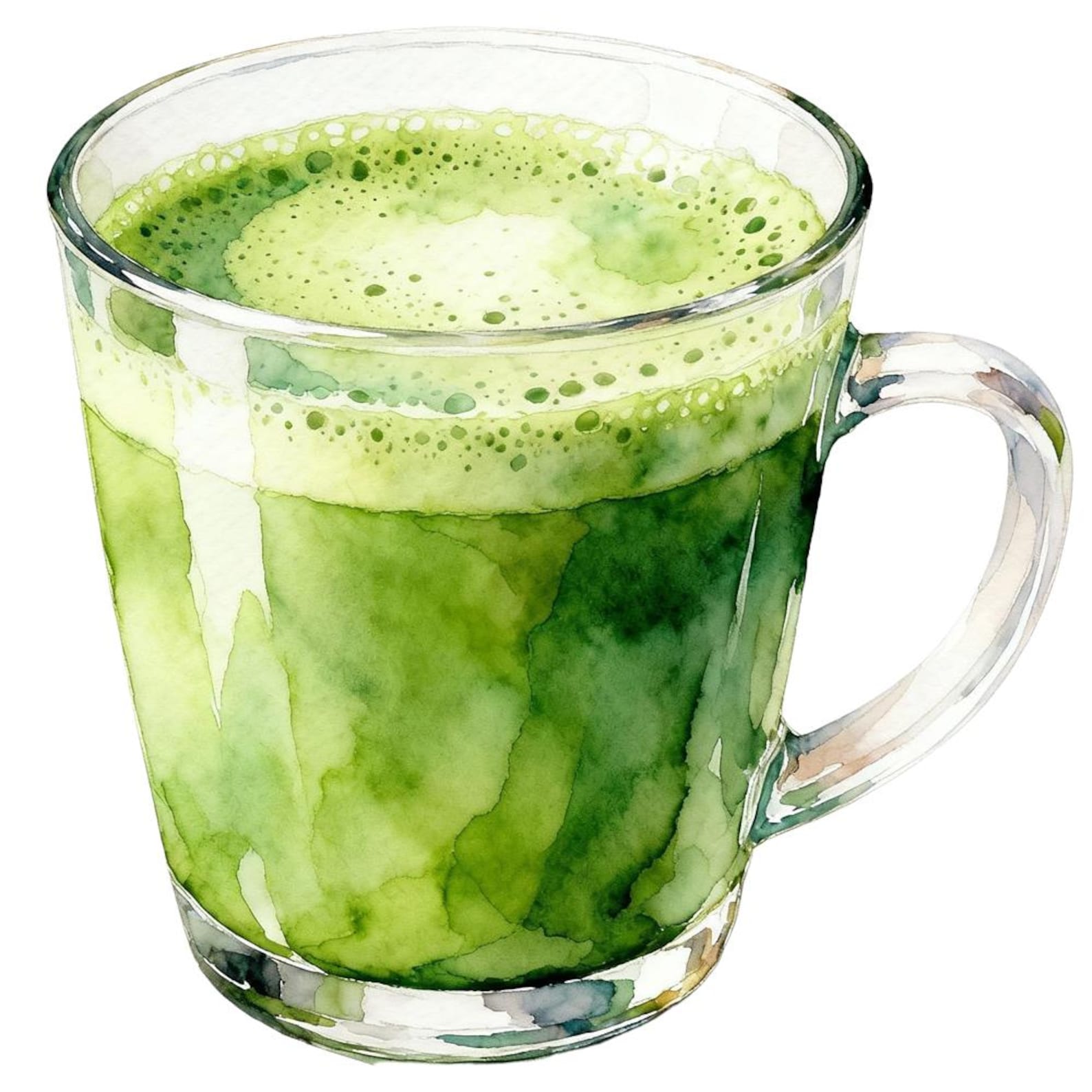 20 Watercolor Green Tea Matcha Clipart Graphics - Digital Download PNG ...