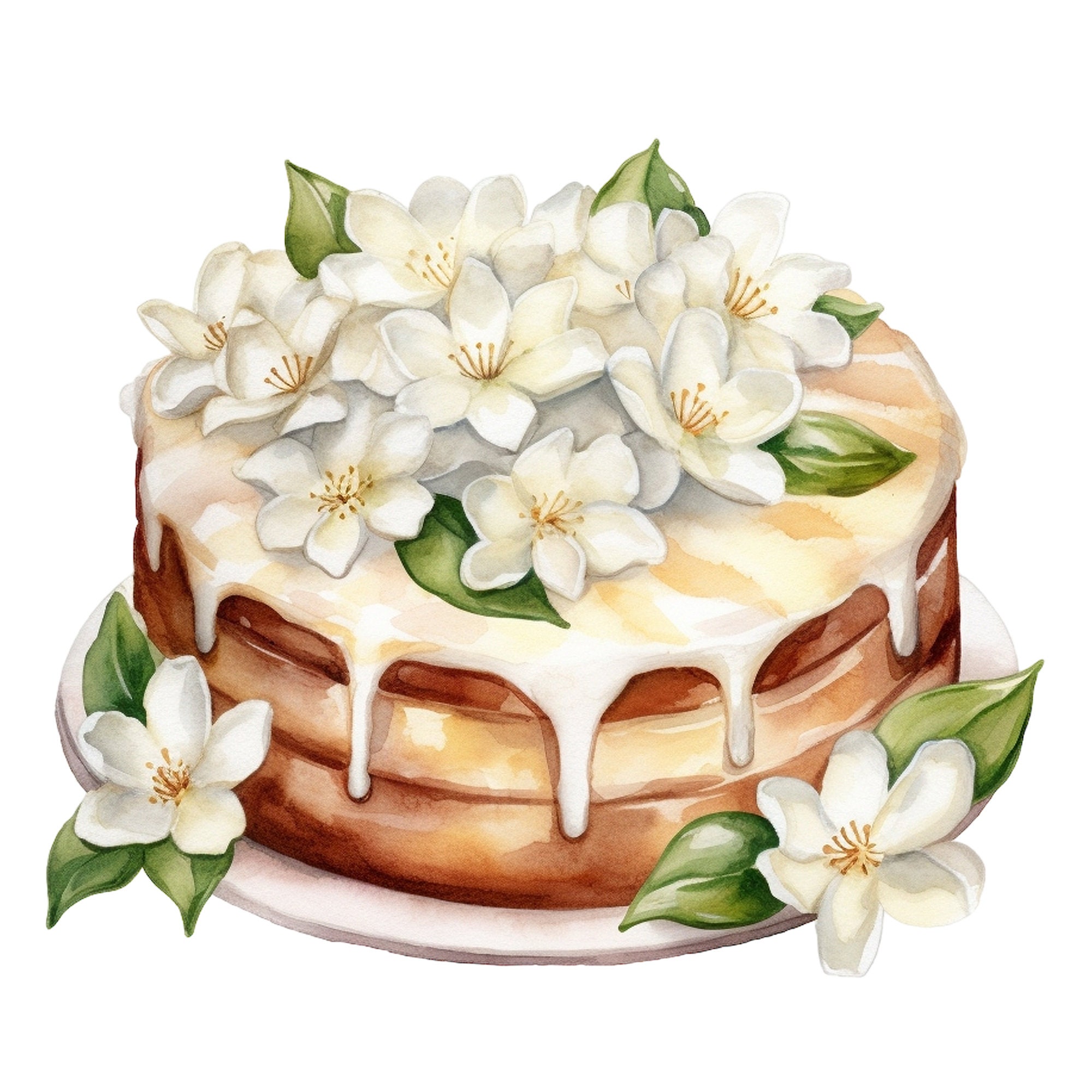 10 Watercolor Cakes Clipart Digital Download PNG Files for - Etsy