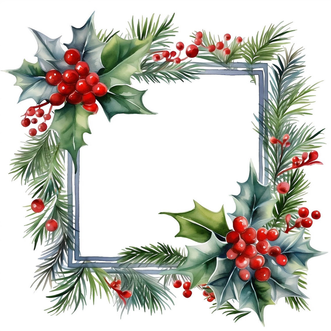 16 Christmas Watercolor Clipart Graphics Printable PNG Files for ...