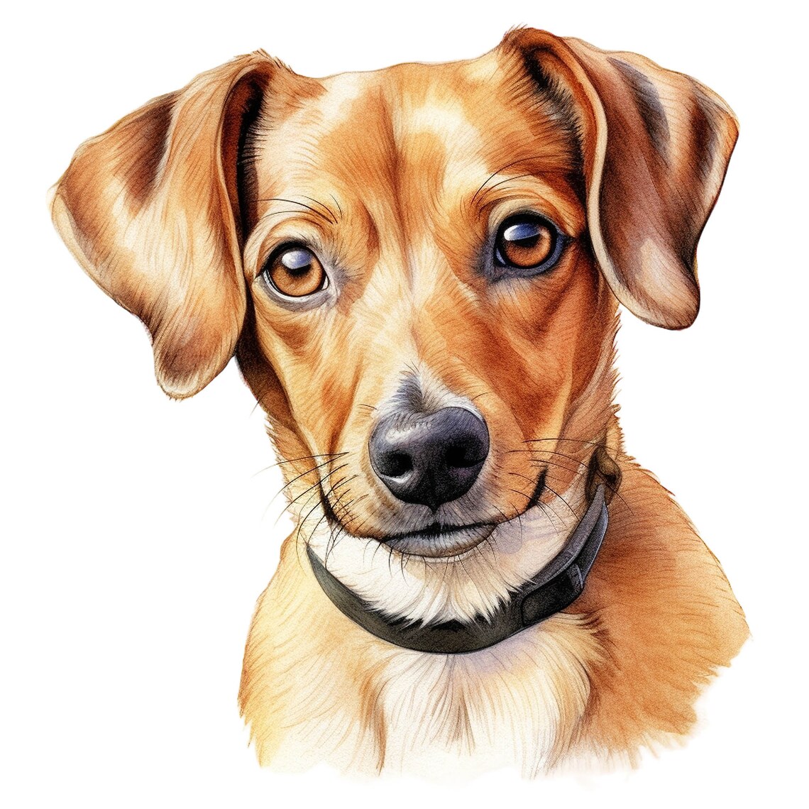10 Cute Dog Portraits Clipart Watercolor Graphics Digital Download Dogs ...