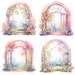 16 Spring Garden Arch Window Watercolor Clipart Bundle - Digital PNG ...