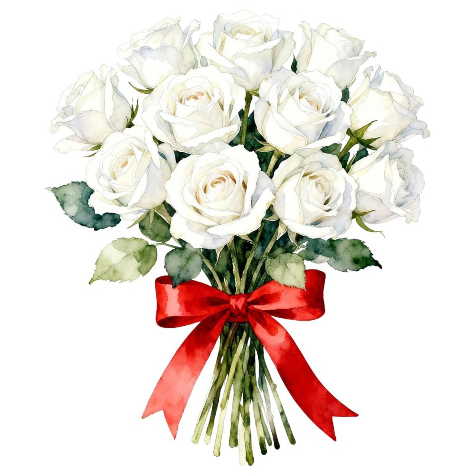 25 Watercolor Red & White Valentine's Day Png Clipart Graphics ...