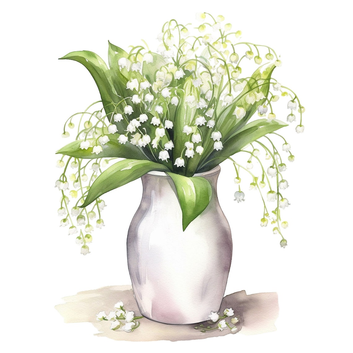 10 Watercolor Lily of the Valley Floral Clipart Digital - Etsy