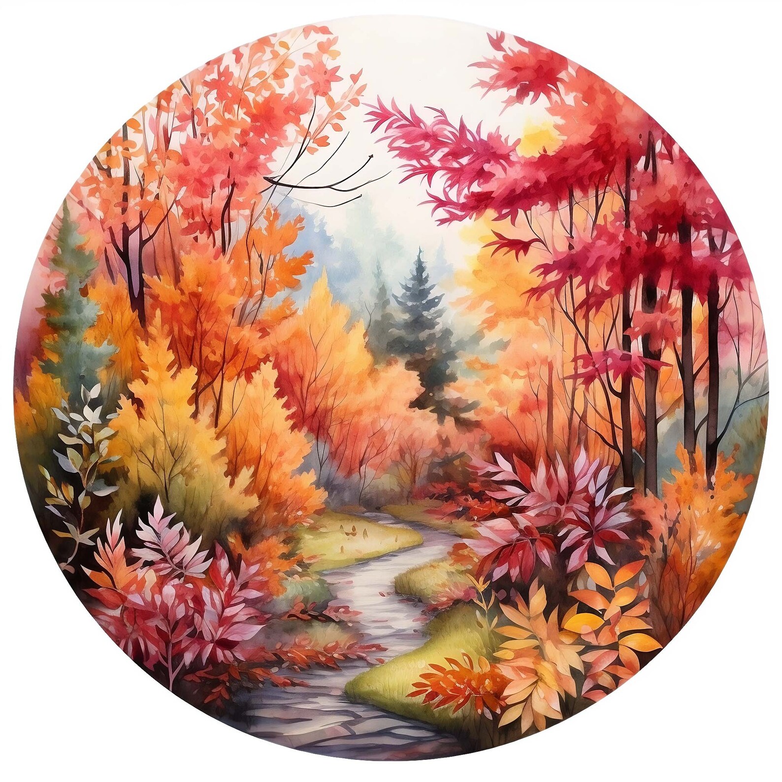 8 Watercolor Autumn Garden Landscape Clipart Graphics - Printable PNG ...