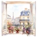 6 Watercolor Paris Window View Clipart Graphics - Digital Download PNG ...