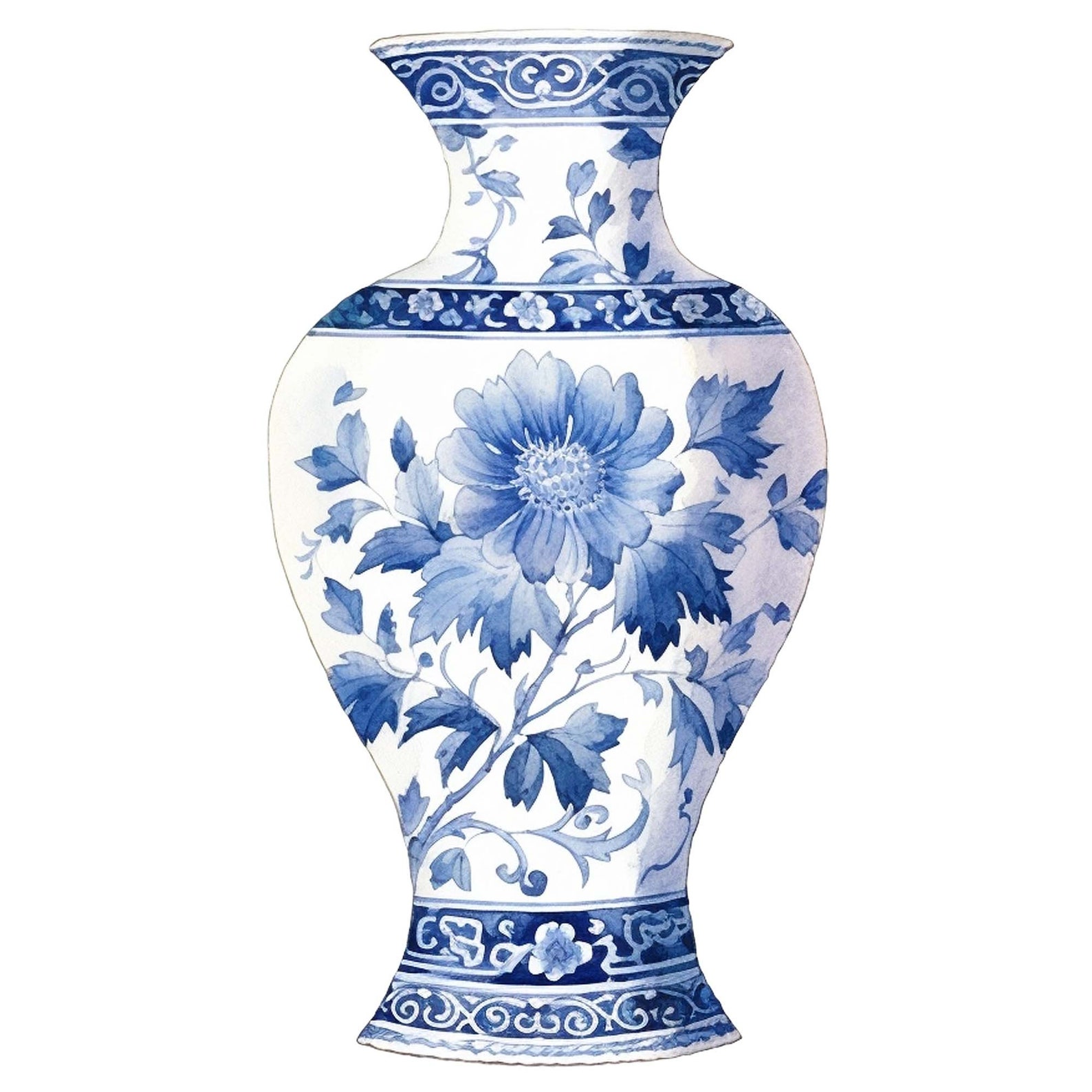 10 Chinoiserie Vase Clipart Watercolor Graphics Digital Download PNG ...