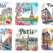 6 Paris in the Spring Watercolor Clipart Graphics - Printable PNG Files ...