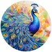 10 Watercolor Peacock Bird Circle Graphics - Printable PNG Files for ...