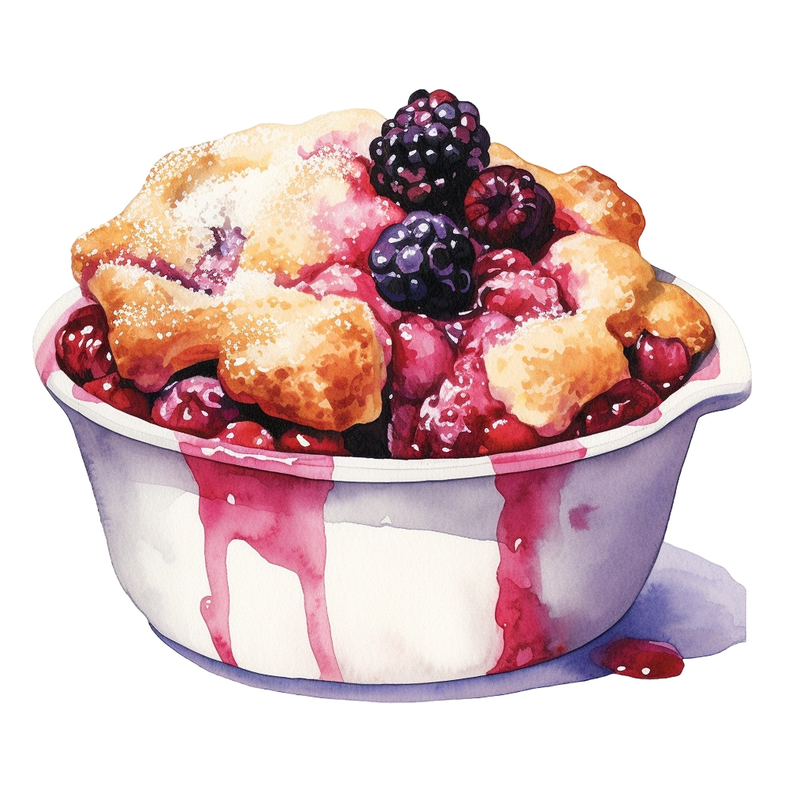 10 Watercolor Blackberry Cobbler Clipart Digital Download - Etsy