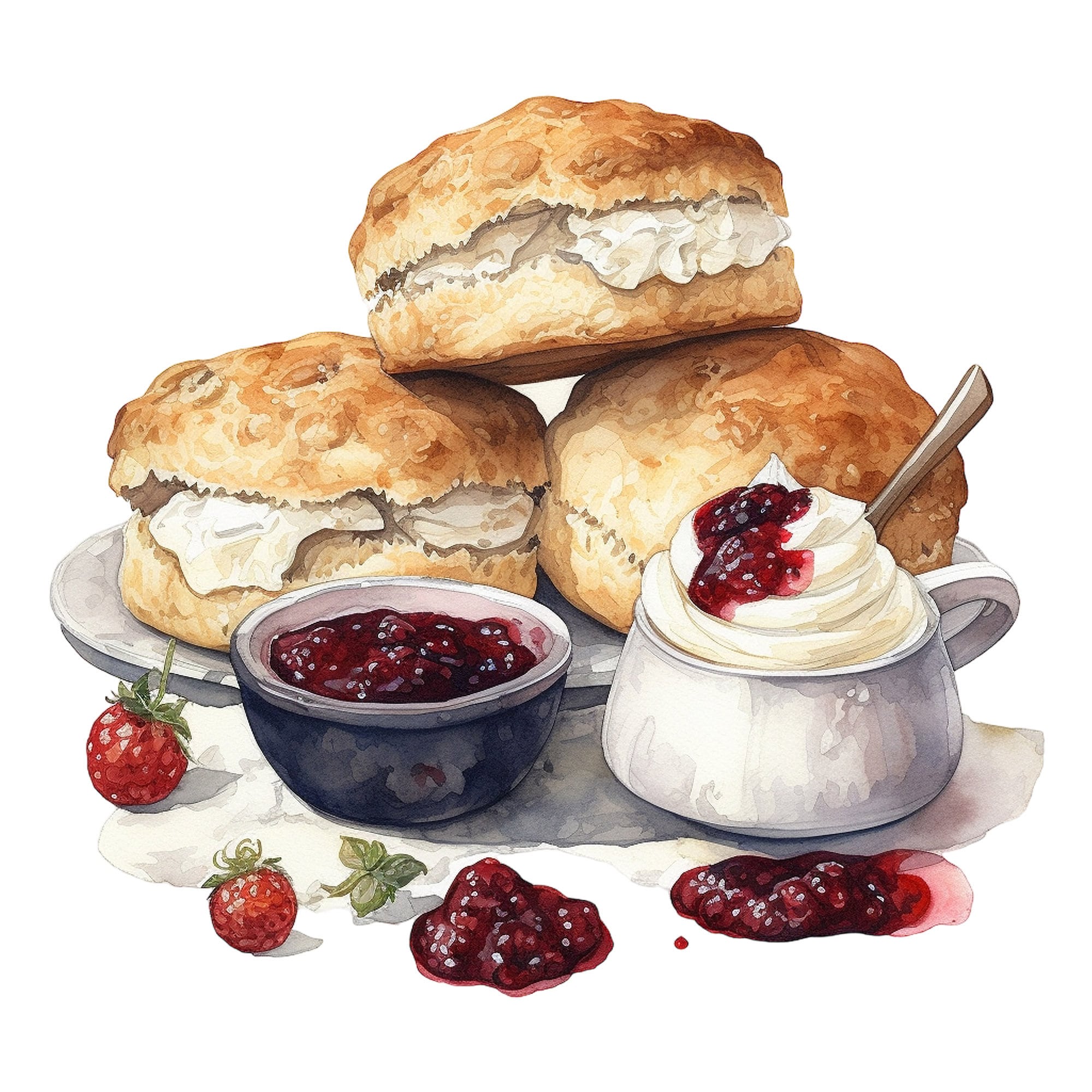 10 Watercolor English Teatime Clipart Graphics Digital Download PNG ...