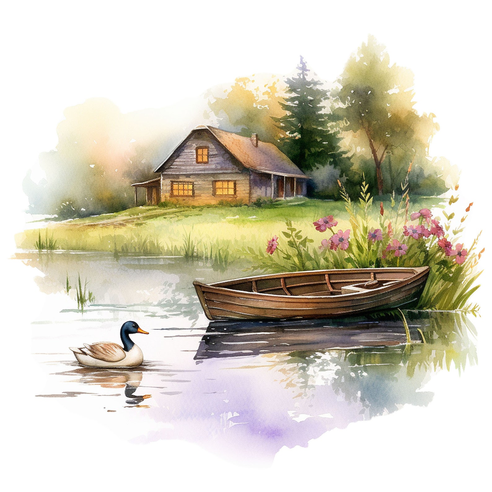 10 Cute Cottagecore Clipart Watercolor Graphics - Printable PNG Files ...