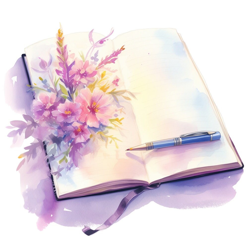 16 Watercolor Spring Journal Clipart Bundle Digital PNG Files ...