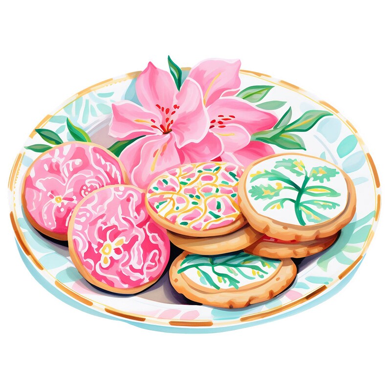 10 Watercolor Preppy Christmas Clipart Graphics Printable PNG Files for ...