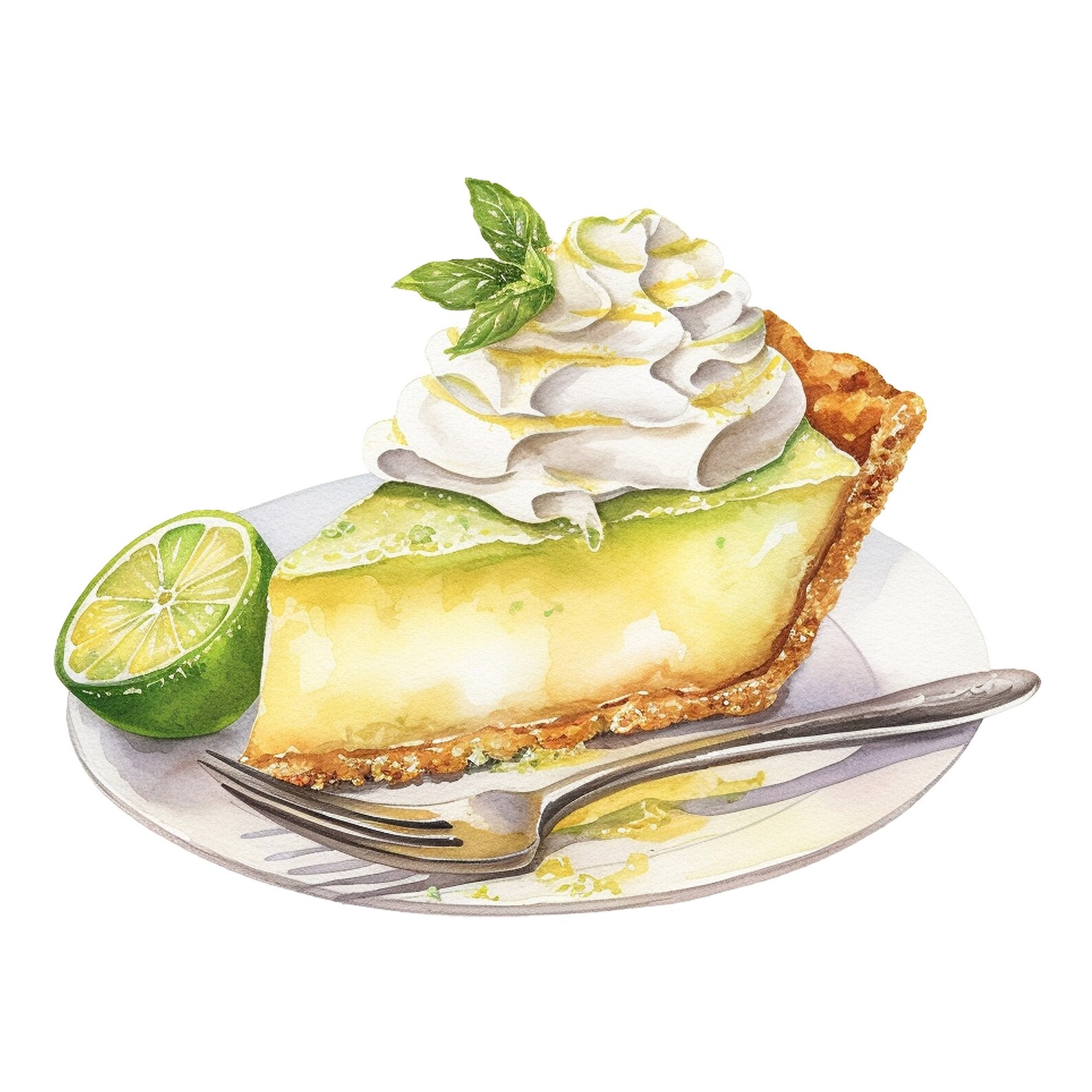 10 Watercolor Fruit Cakes and Pies Clipart Digital Download PNG Files ...