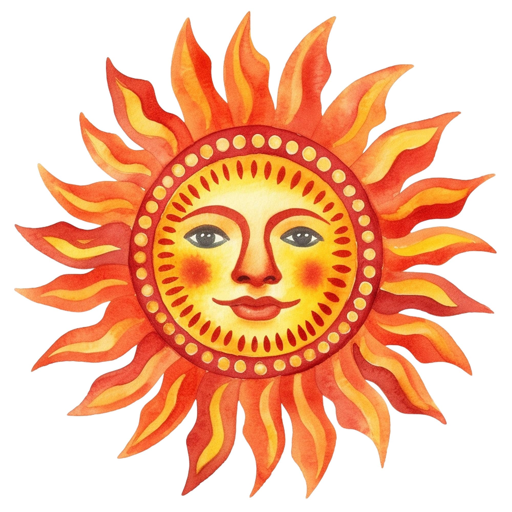 14 Watercolor Mexican Folk Art Sun Clipart Digital Download - Etsy