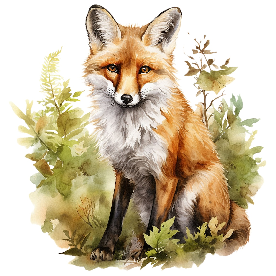 10 Cute Woodland Animals Clipart Watercolor Graphics Digital - Etsy