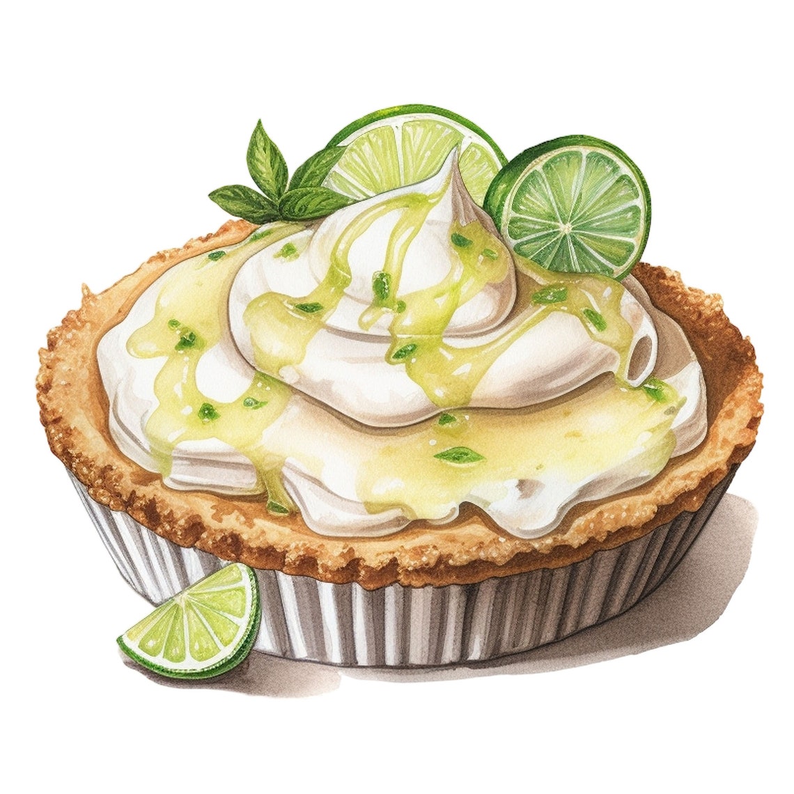 10 Watercolor Key Lime Pie Clipart Digital (Instant Download) - Etsy