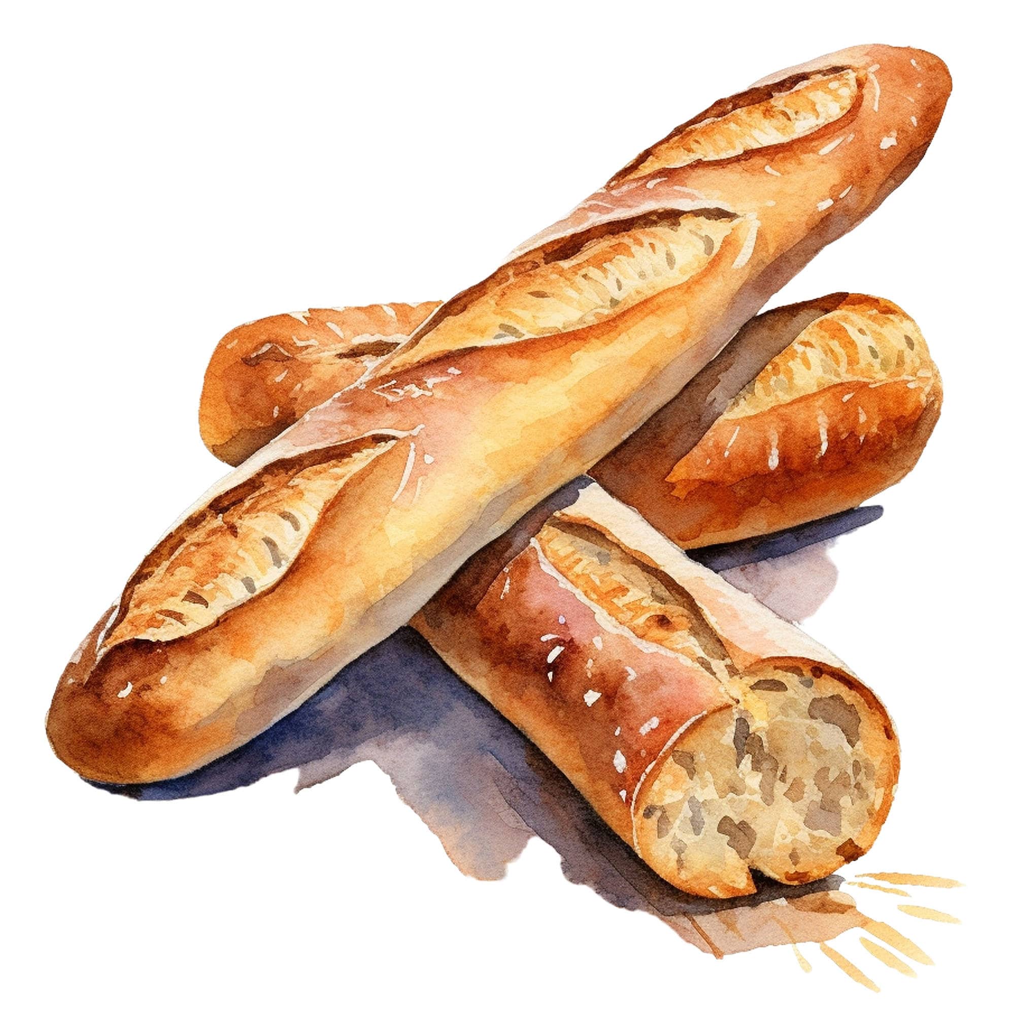 10 French Cuisine Clipart Watercolor Graphics Digital Download PNG ...