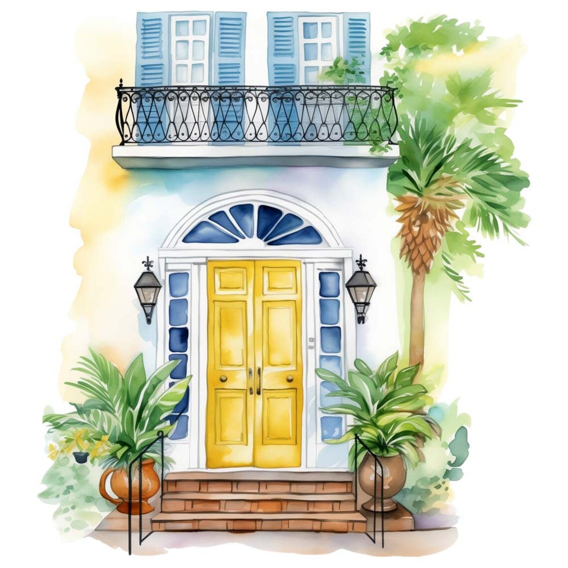 10 Watercolor Southern Charm Doors Clipart Graphics - Printable PNG ...