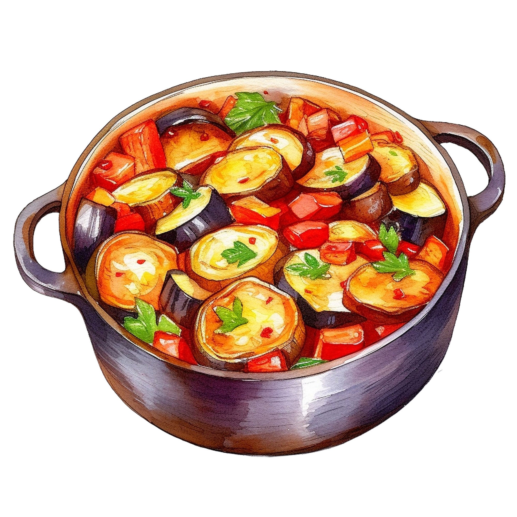 10 French Cuisine Clipart Watercolor Graphics Digital Download PNG ...