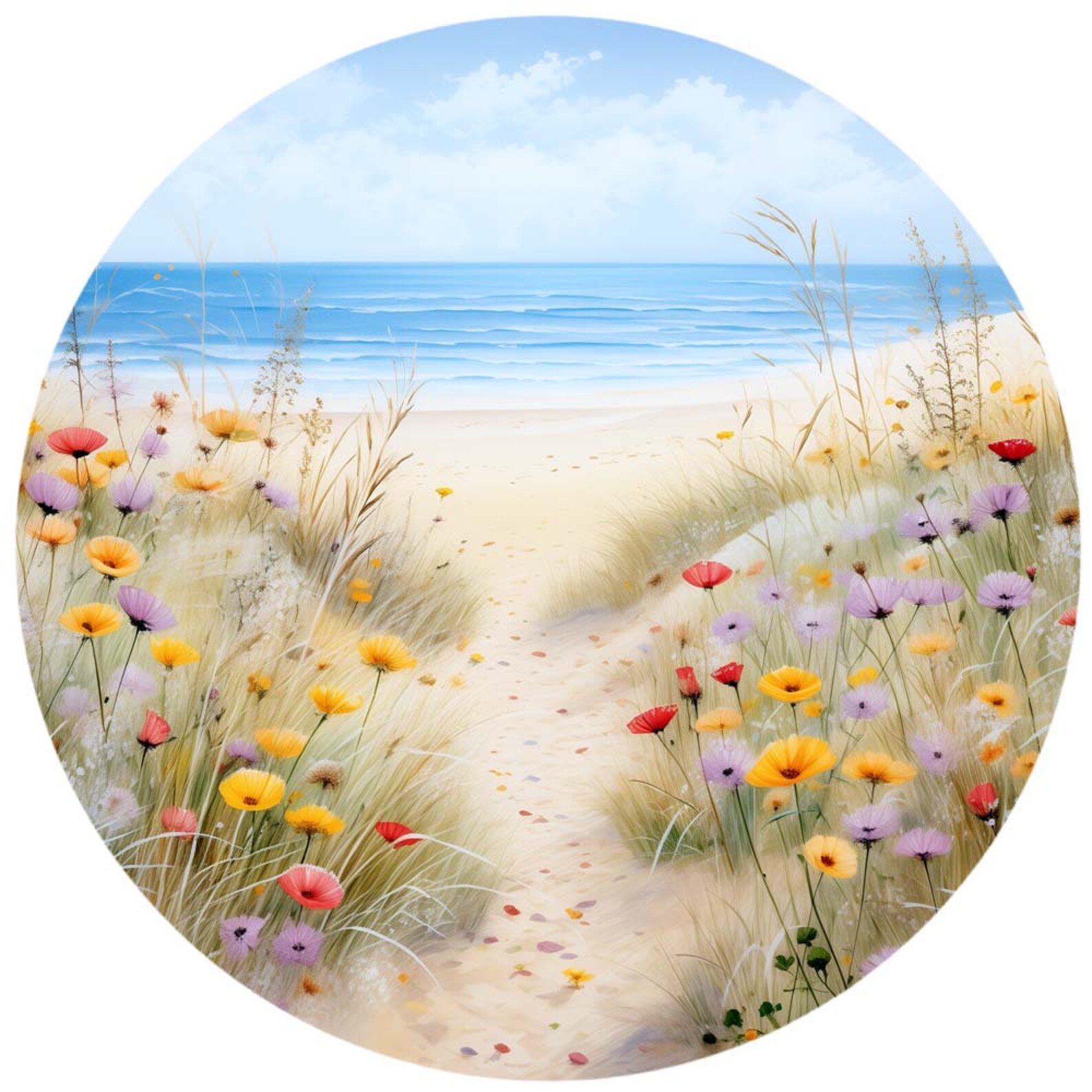 10 Sand Dunes and Wildflowers Watercolor Clipart Graphics - Printable ...