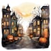 10 Cute Halloween Street Watercolor Clipart Graphics - Printable PNG ...