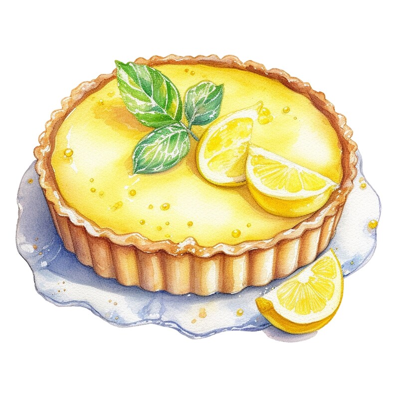 10 Watercolor Fruit Cakes and Pies Clipart Digital Download - Etsy