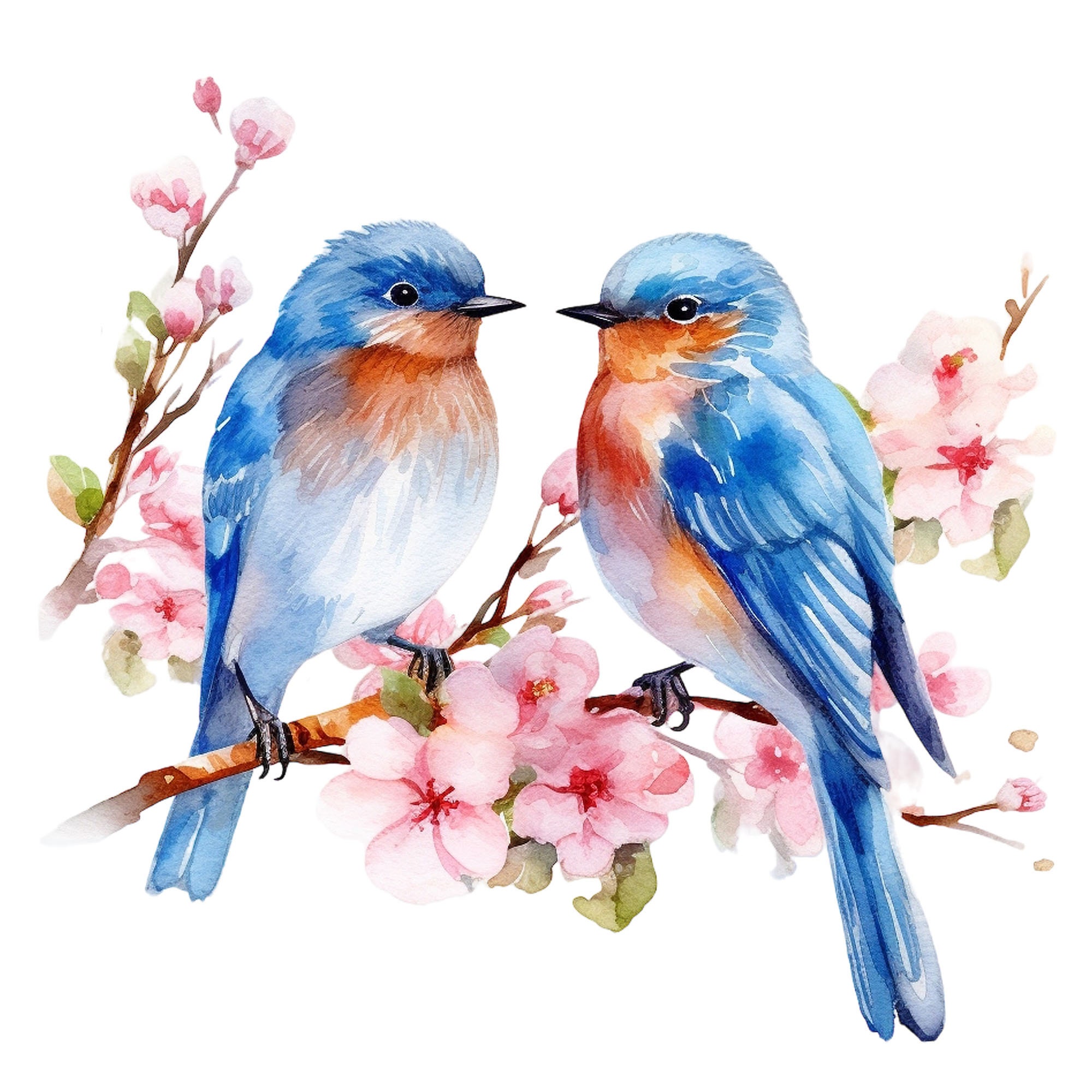 10 Watercolor Cute Bluebird Clipart Bird Graphics Digital - Etsy