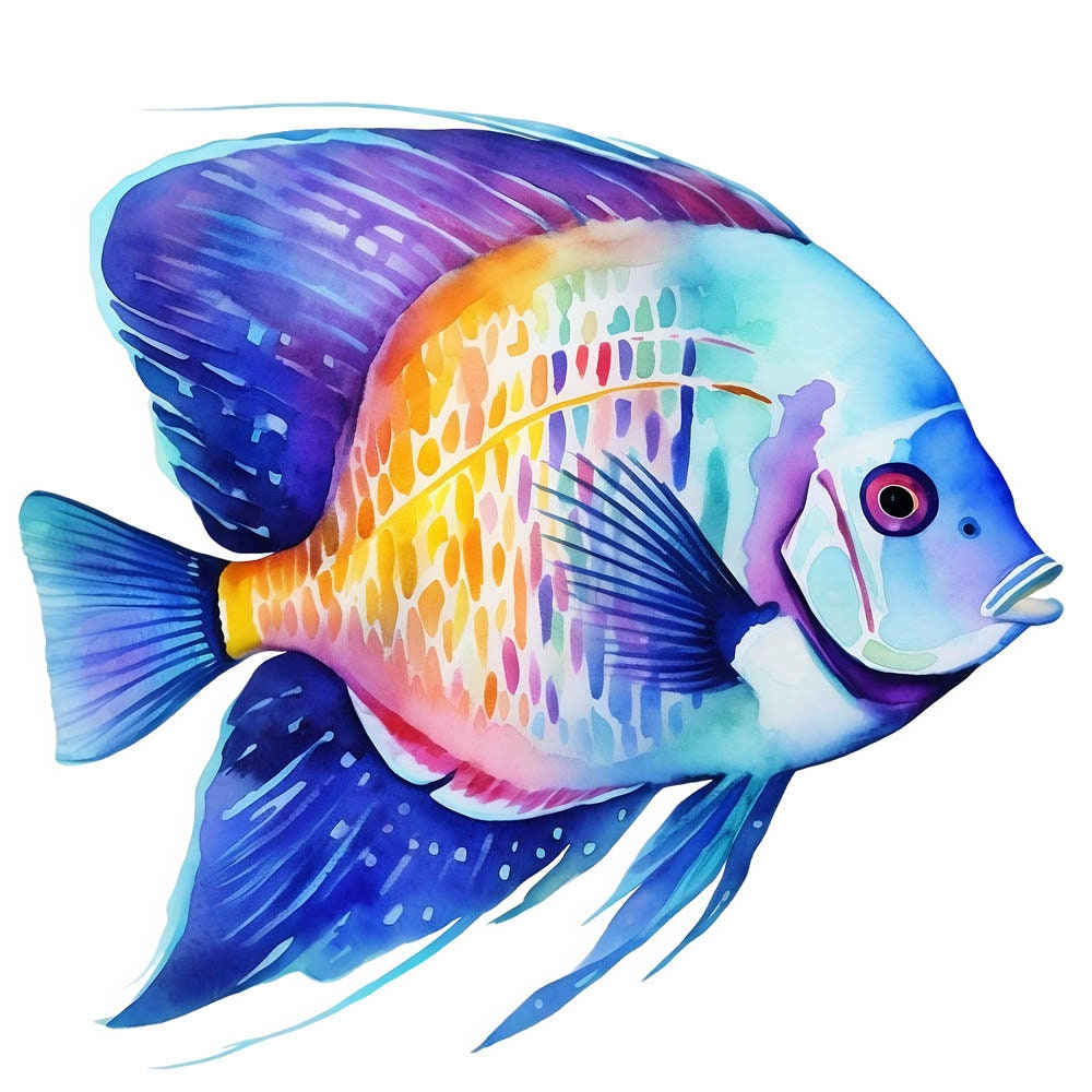 10 Watercolor Tropical Fish Clipart Graphics - Printable PNG Files ...