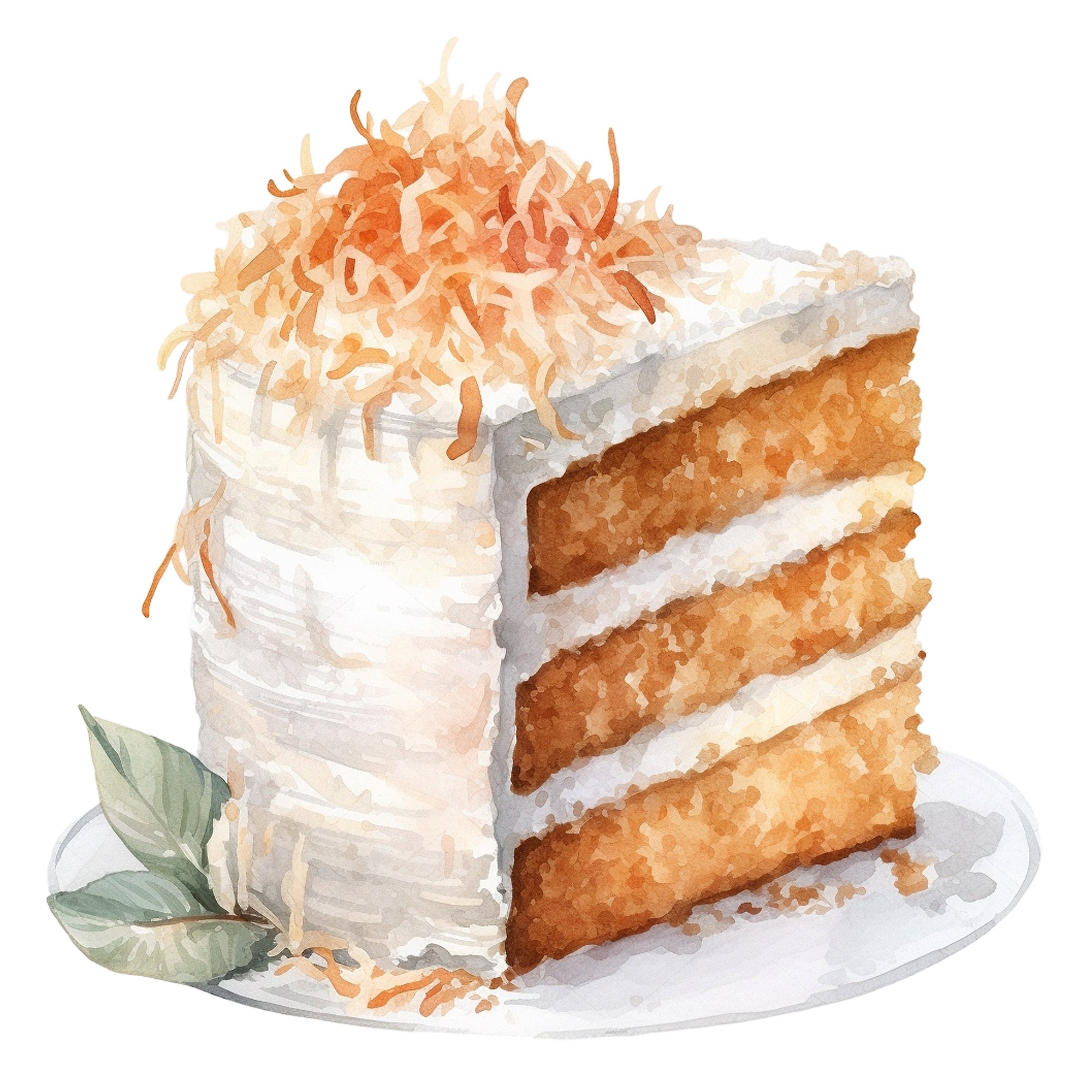 10 Watercolor Cakes Clipart Digital Download PNG Files for - Etsy