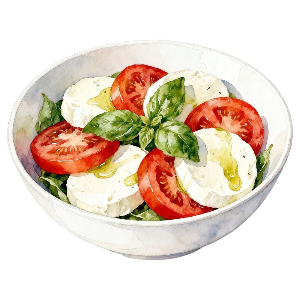 16 Watercolor Italian Food Clipart - Printable PNG Files Transparent ...