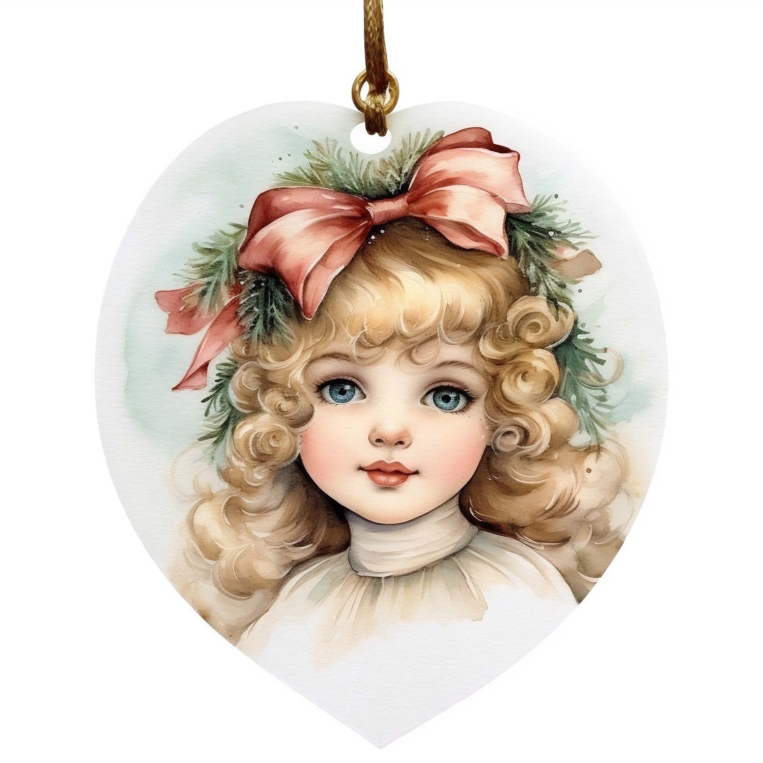 6 Victorian Girl Christmas Ornament Clipart Graphics - Printable PNG ...