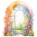 16 Spring Garden Arch Window Watercolor Clipart Bundle - Digital PNG ...