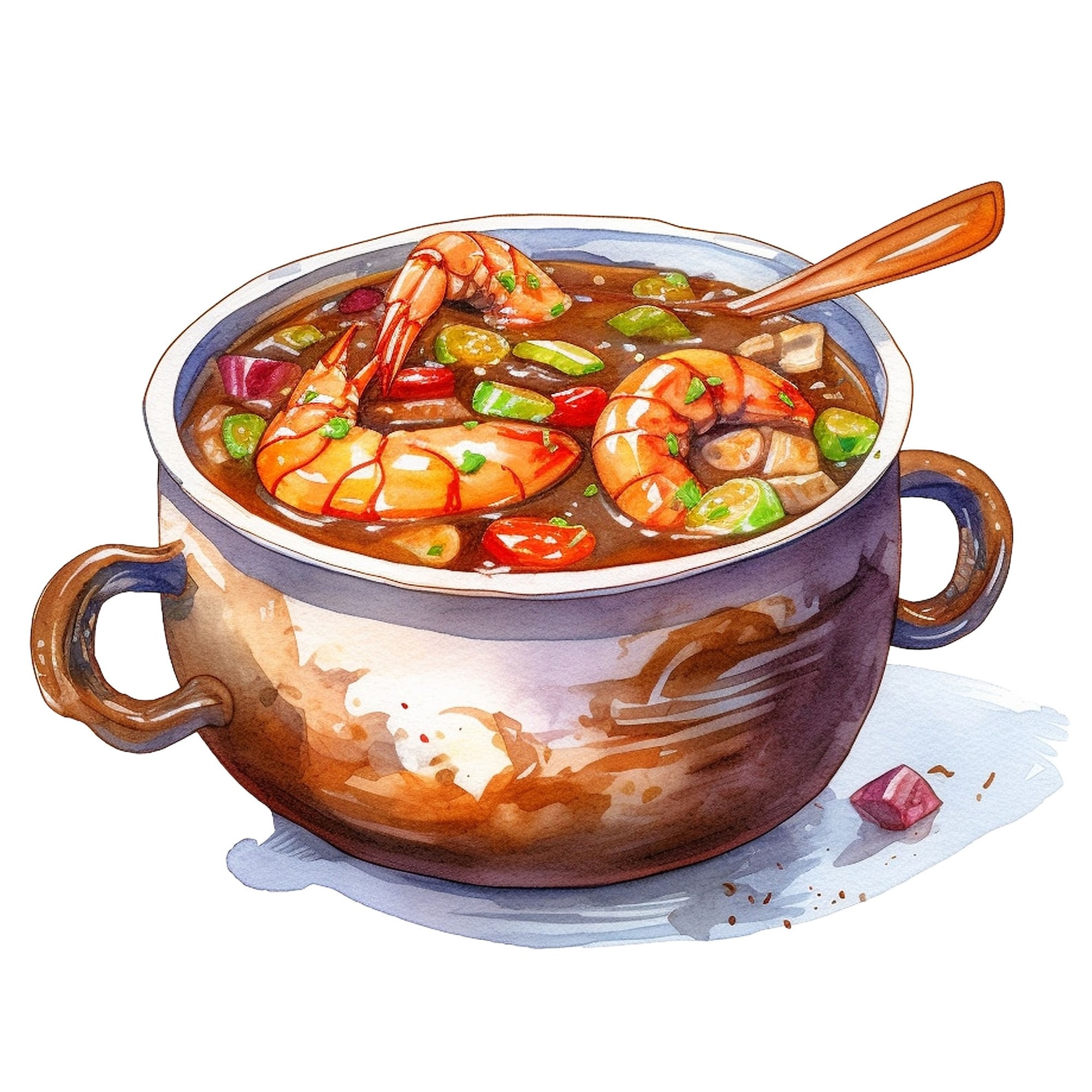 10 Cajun Cuisine Clipart Watercolor Graphics Digital - Etsy