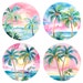 10 Watercolor Preppy Palm Trees Clipart Circle Graphics - Printable PNG ...