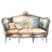 10 Watercolor Antique Sofa Furniture Clipart - Digital Download PNG ...