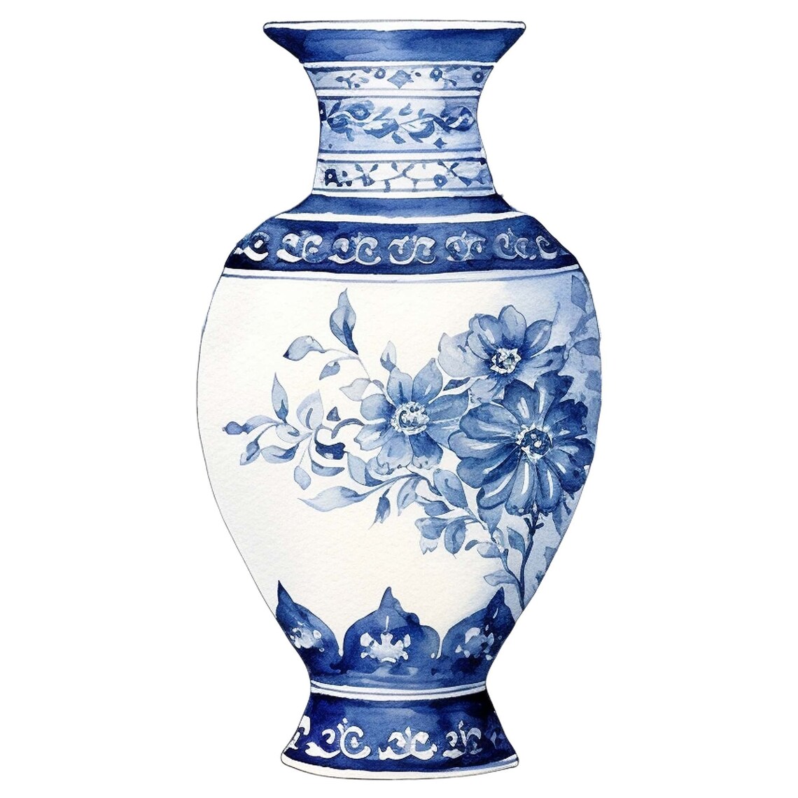 10 Chinoiserie Vase Clipart Watercolor Graphics Digital Download PNG ...