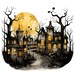 10 Spooky Halloween Street Watercolor Clipart Graphics - Printable PNG ...
