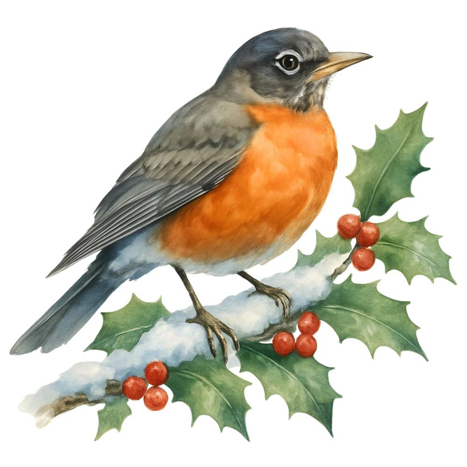 15 Watercolor Winter Birds Png Clipart Graphics - Printable Clip Art ...