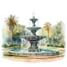 10 Garden Fountain Watercolor Clipart Graphics - Printable PNG Files ...