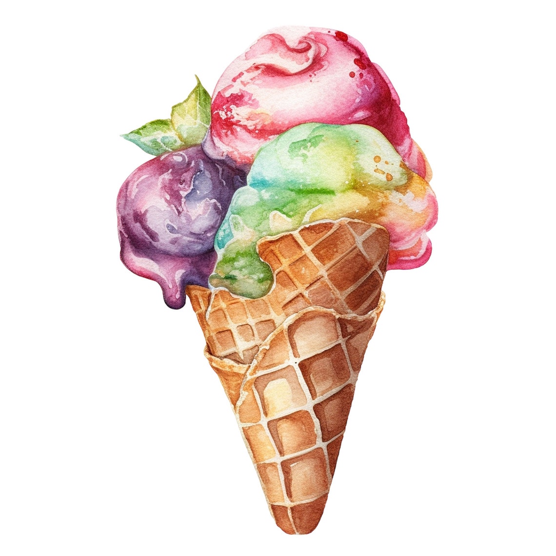 10 Aquarell Eis-Leckereien, Clipart Grafiken Digital Download PNG ...