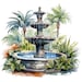 10 Garden Fountain Watercolor Clipart Graphics - Printable PNG Files ...